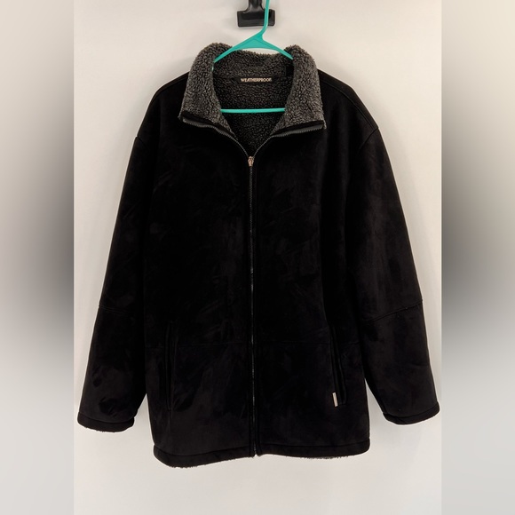 Weatherproof | Jackets & Coats | Weatherproof Black Microsuede Collared ...